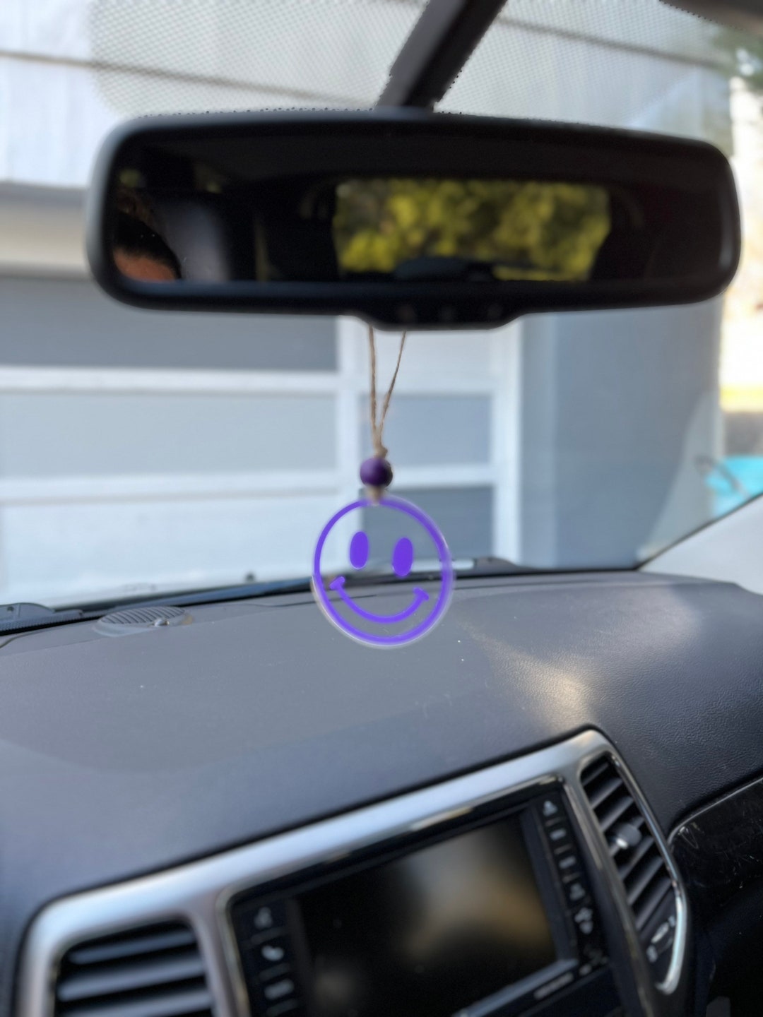 Smiley Face Car Charm | Be Happy | Rear View Mirror Accessories ...