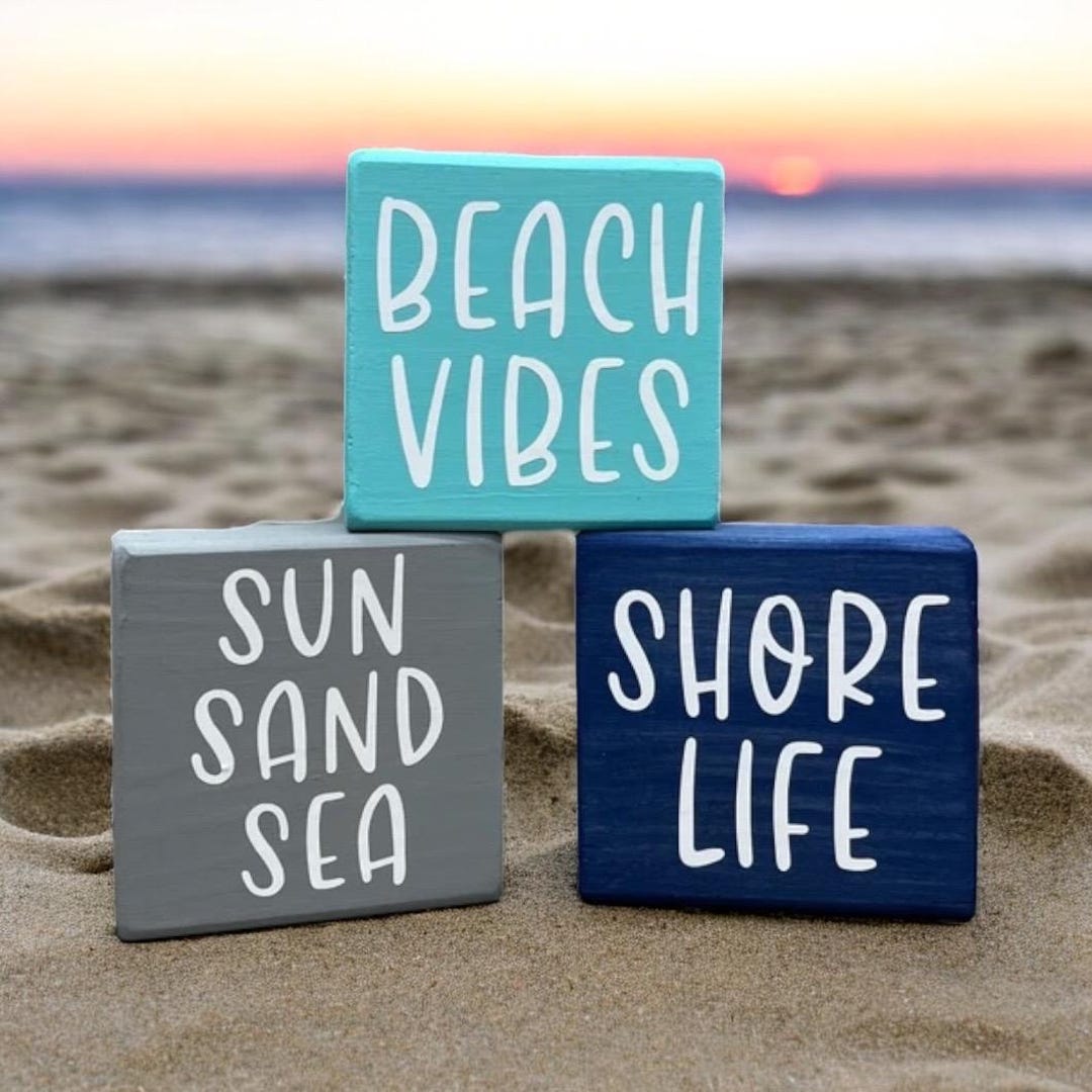 Mini Nautical Wood Blocks | Home Decor | Nautical Decor | Nautical ...