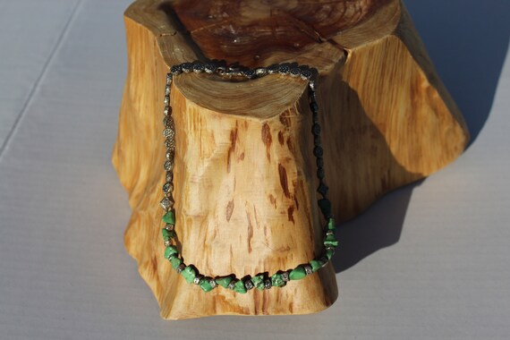 African Green Turquoise Natural stone necklace | Etsy