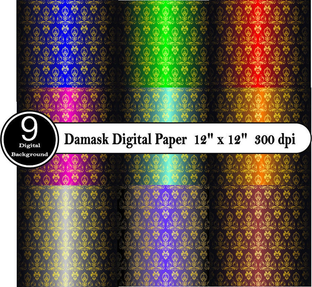 Damask Digital Paper Printable Creative Damask Digital - Etsy