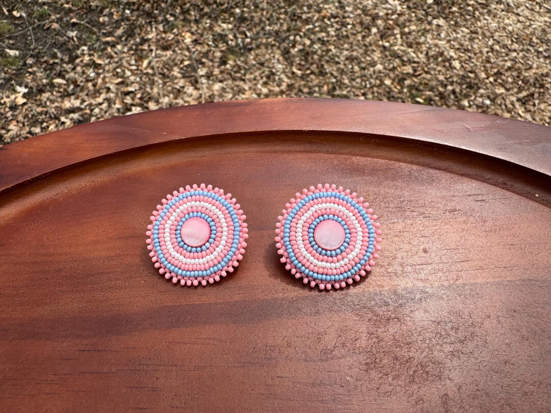 Trans Pride Earrings W/ Pink Shell - Etsy