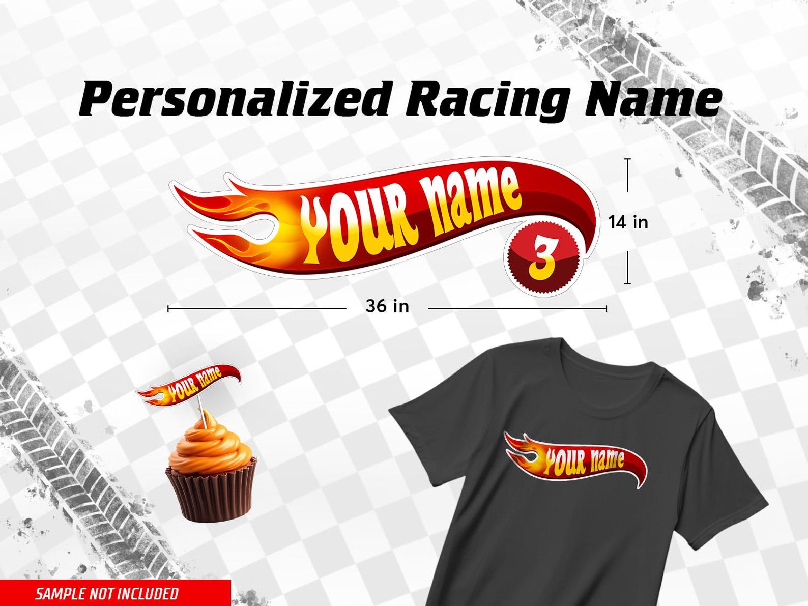 Custom Race Car Name Logo Hot Rod Birthday Logo Personalized Racing ...