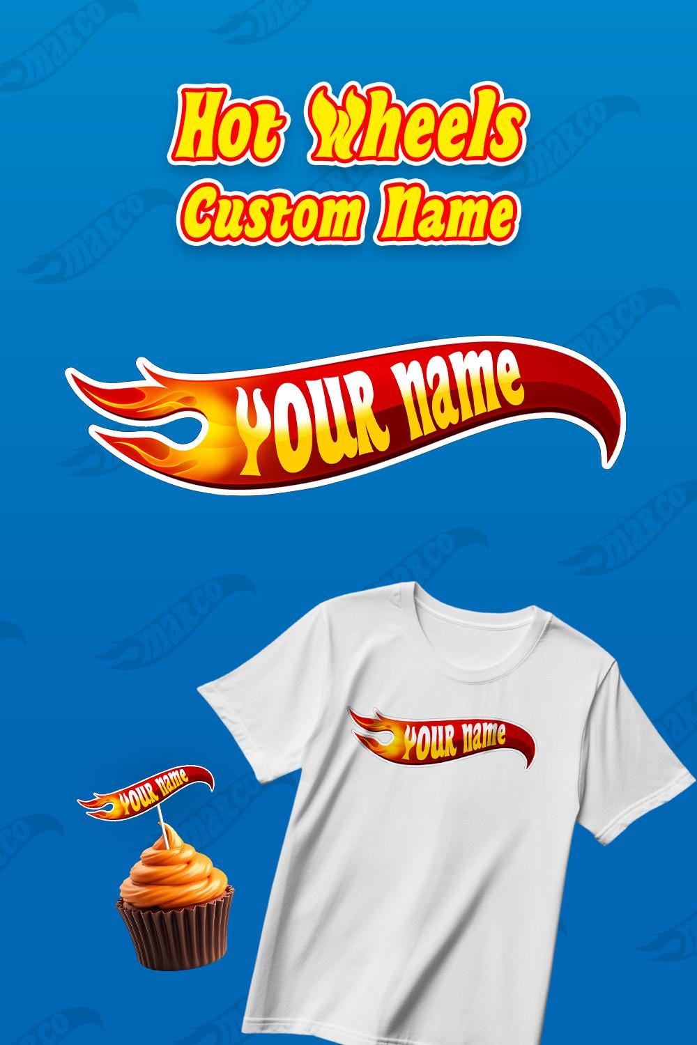 Personalized Hot Wheel Custom PNG Logo, Hot Wheel Original Birthday ...