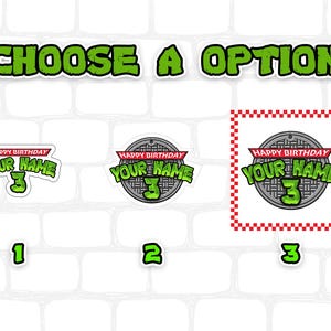 TMNT Style Custom Name Logo Personalized Ninja Turtles Birthday Design ...