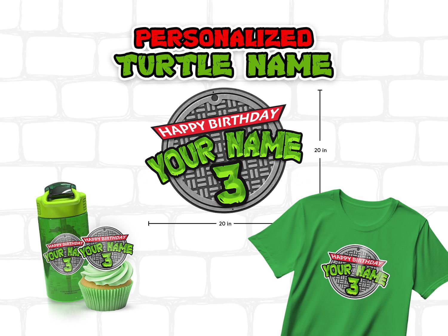 TMNT Style Custom Name Logo Personalized Ninja Turtles Birthday Design ...