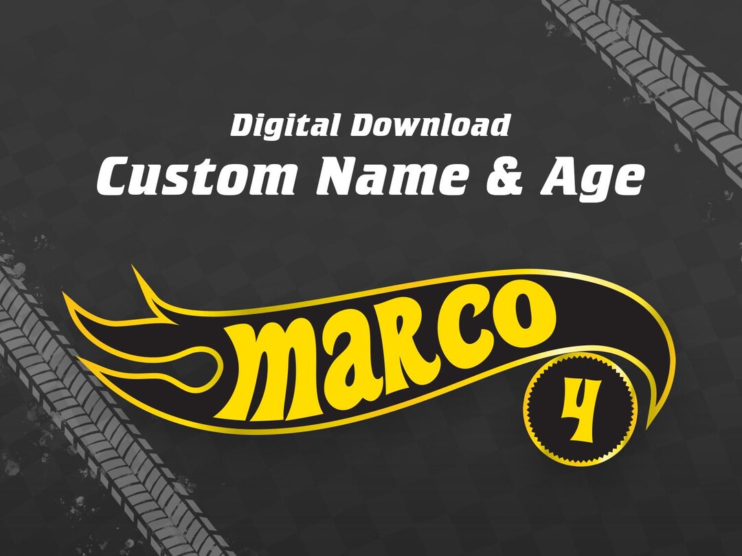 Personalized Hot Wheels Custom Logo Birthday Name & Age Hot Wheels ...