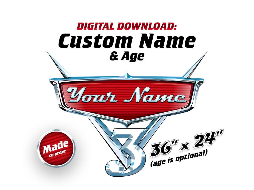 Personalized Lightning Mcqueen Cars Logo: Custom Name, Birthday ...