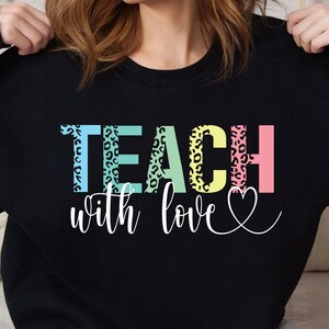 Teacher SVG PNG Teach With Love Svg Teacher Png Teacher Svg Leopard Svg ...