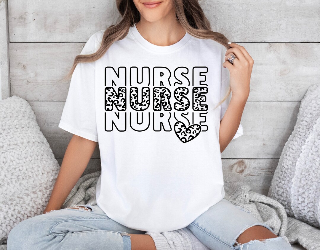 Nurse SVG Nurse PNG, Nurse Shirt Svg Nurse Shirt PNG Leopard Print ...