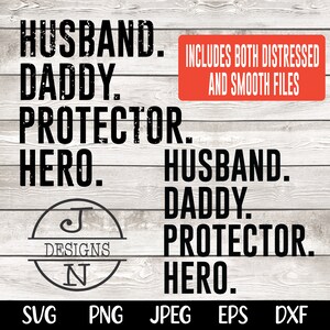Husband Daddy Protector Hero SVG PNG Dad Svg, Father’s Day Svg, Father ...