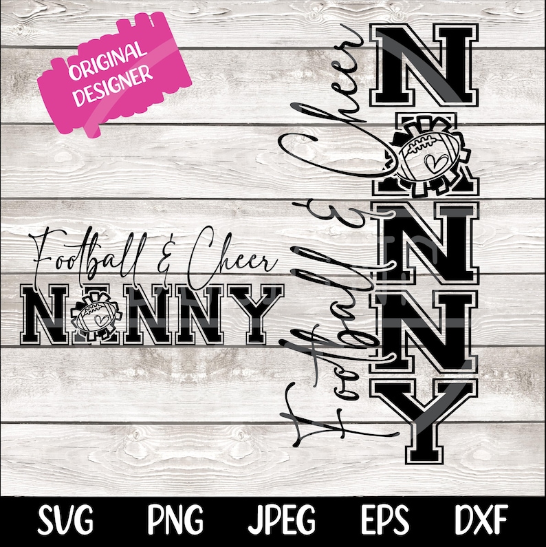 Football and Cheer Nanny SVG PNG, Football Nanny Png Svg, Cheer Nanny ...