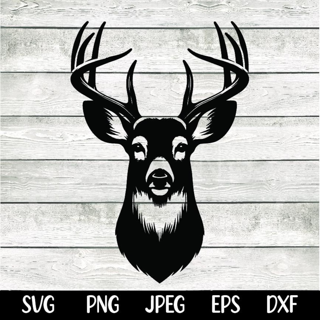 Deer Head Svg Deer Head PNG Buck Whitetail Head Name Plate Truck Decal ...