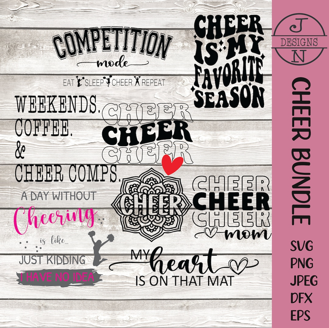 Cheer SVG Bundle Cheer PNG Bundle Cheerleader Cheer Mom Cheer ...
