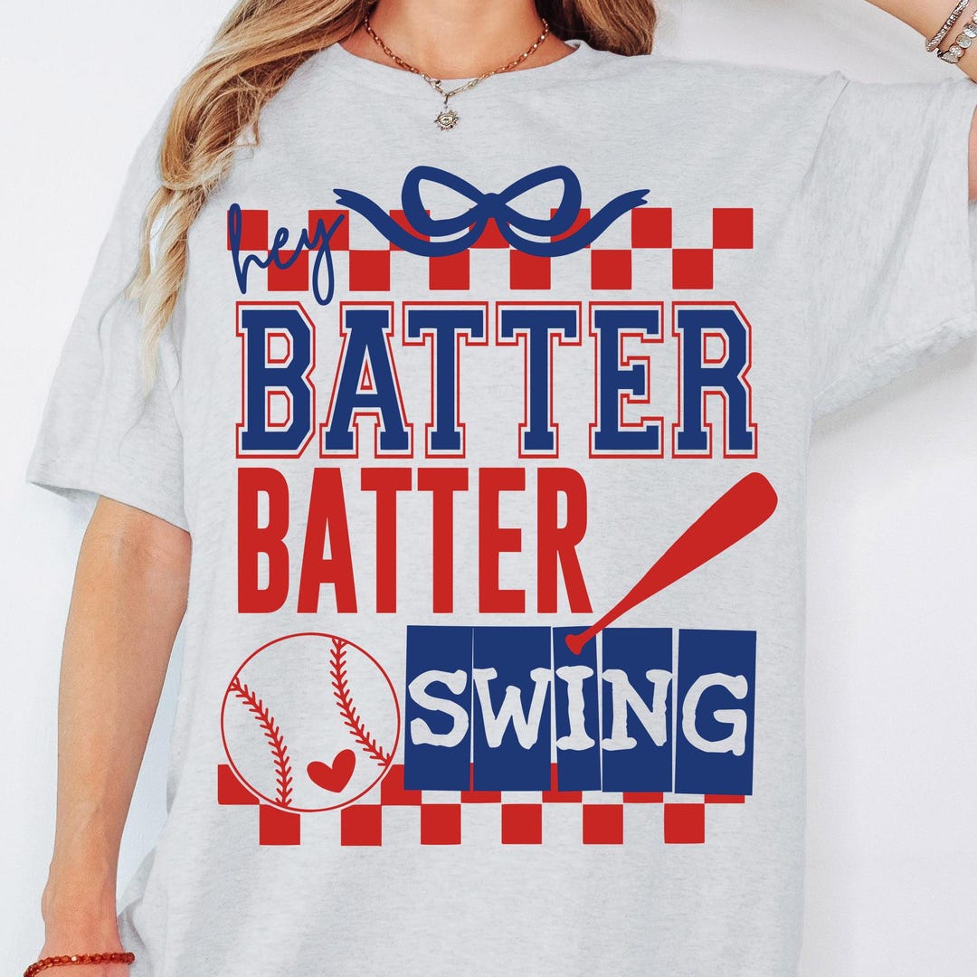 Hey Batter Batter Swing Svg Png Retro Baseball Mom SVG PNG Coquette Bow ...