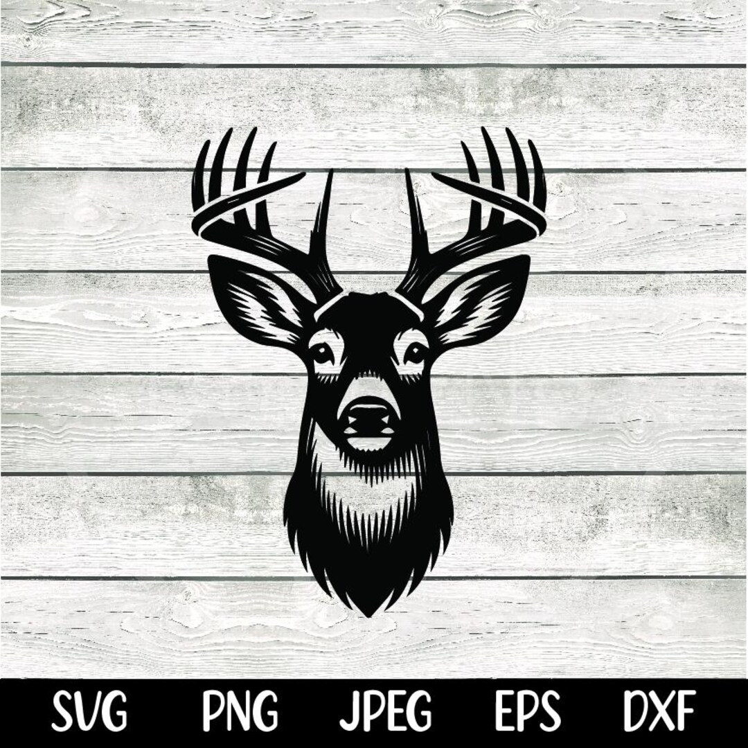 Deer Head Svg Deer Head PNG Buck Whitetail Head Name Plate Truck Decal ...