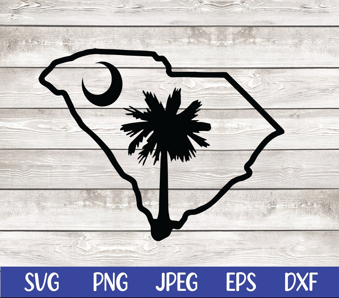 South Carolina SVG Png Palmetto and Crescent Moon Car Decal Cup Decal T ...