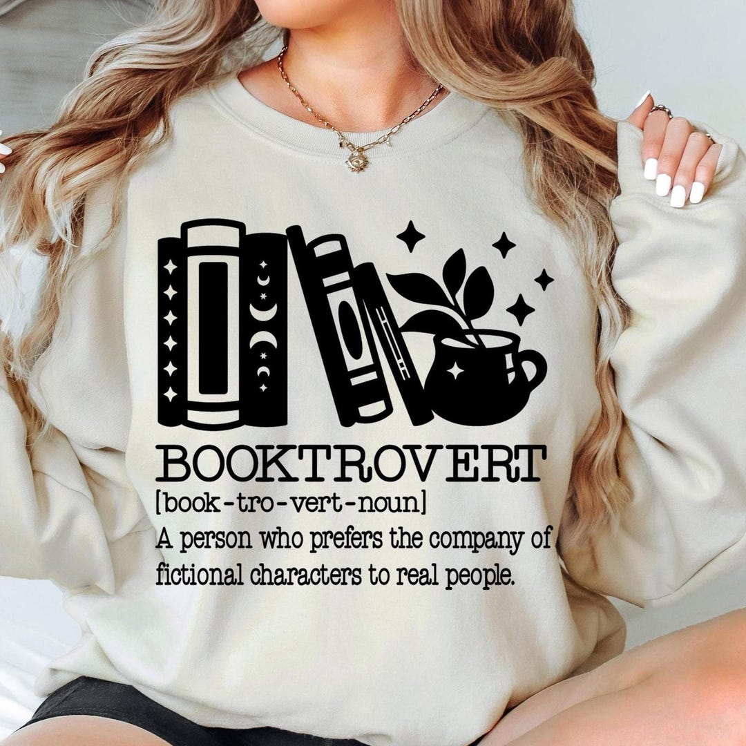 Booktrovert Png Svg Funny Book Lover Png Svg, Positive Quotes Png Svg ...
