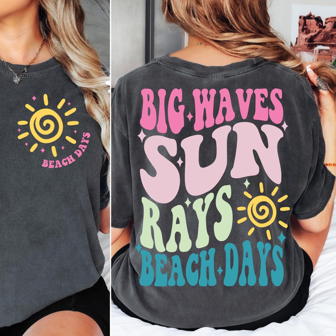 Big Waves Sun Rays Beach Days SVG PNG, Summer Svg, Retro Summer Svg ...