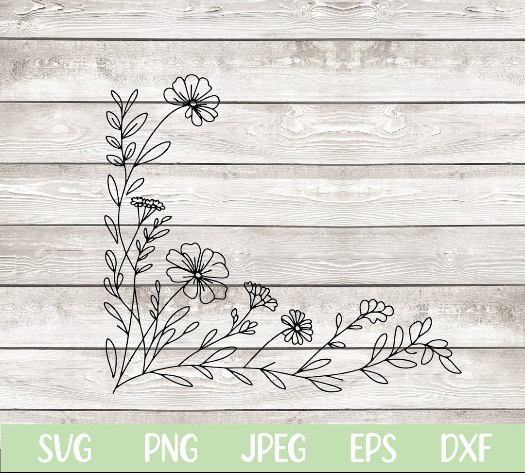 Floral Border Svg, Floral Border Png Floral Corner Svg, Wedding Border ...