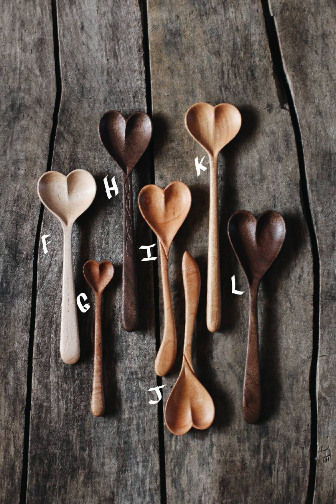 Wooden Heart Spoons Love Spoon Hand Carved Heart Spoon | Etsy