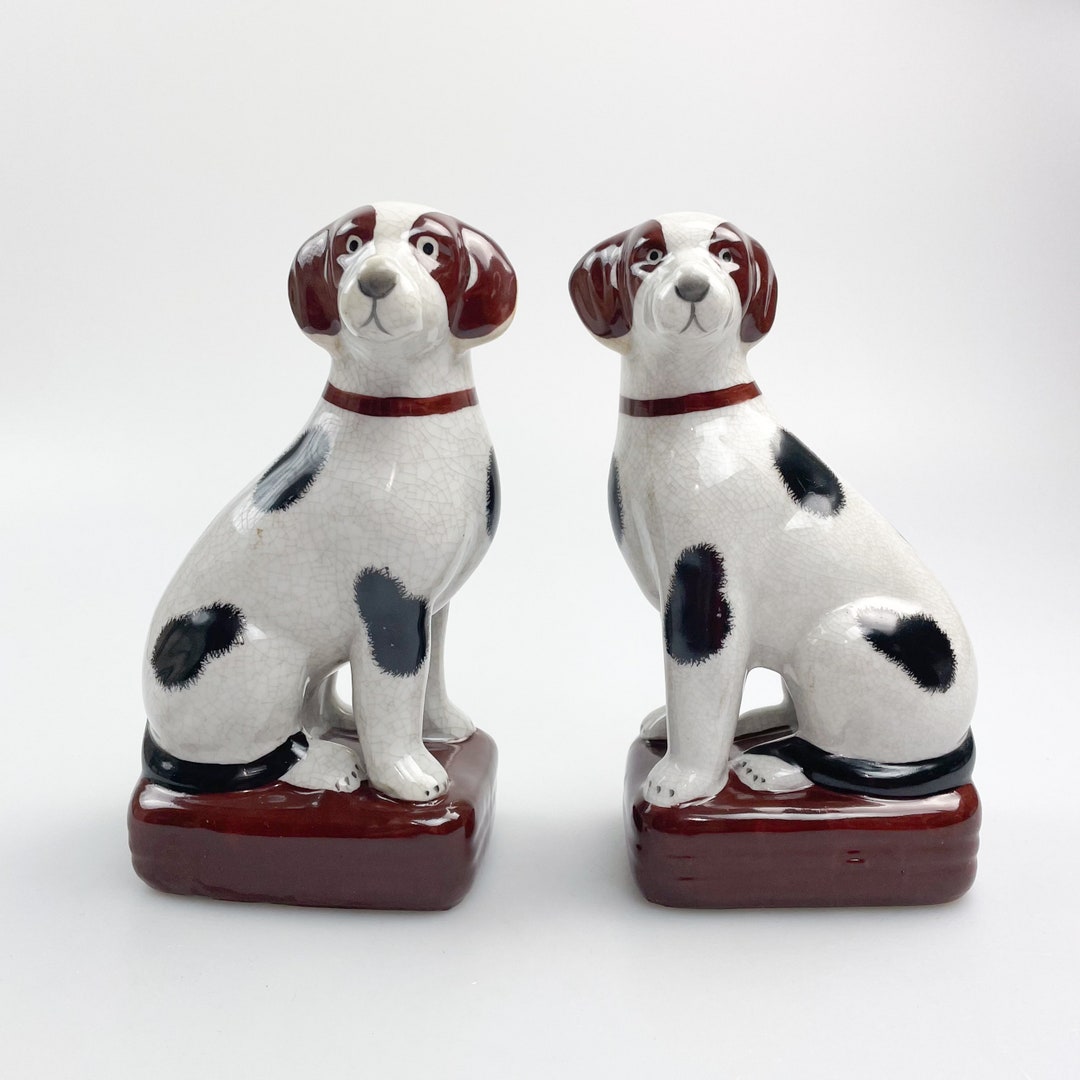 Antique Matching Pair Staffordshire Wally Dogs - Etsy