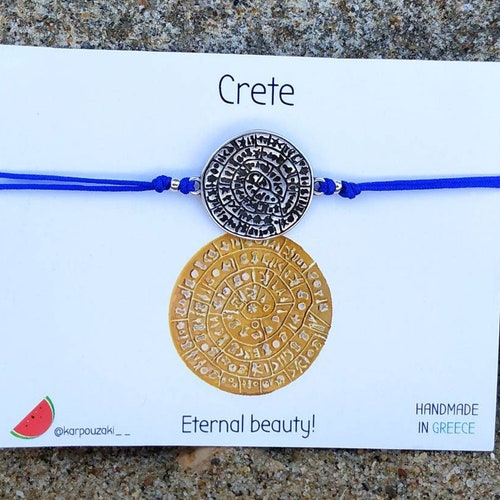 Greek Bracelet Crete Golden Phaistos Disk Bracelet Ancient - Etsy