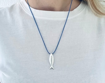 Greek Sea-inspired Fish Pendant Necklace, Nautical Fish Pendant ...