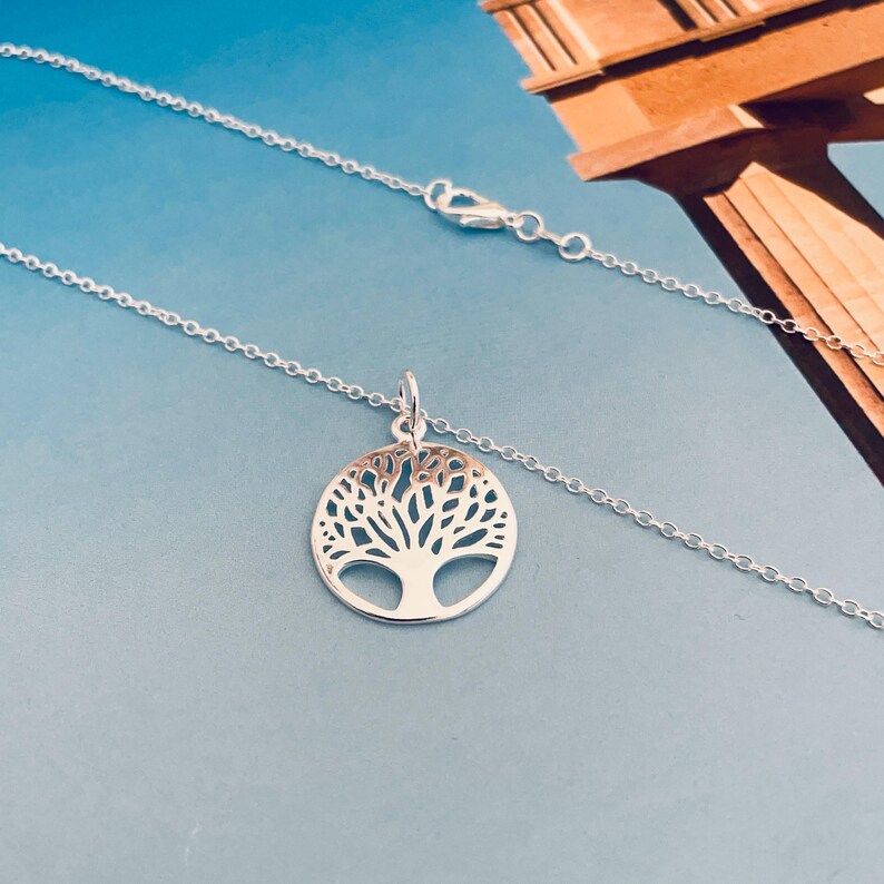 Tree of Life Pendant Silver 925 Necklace Round Nature Inspired Charm ...