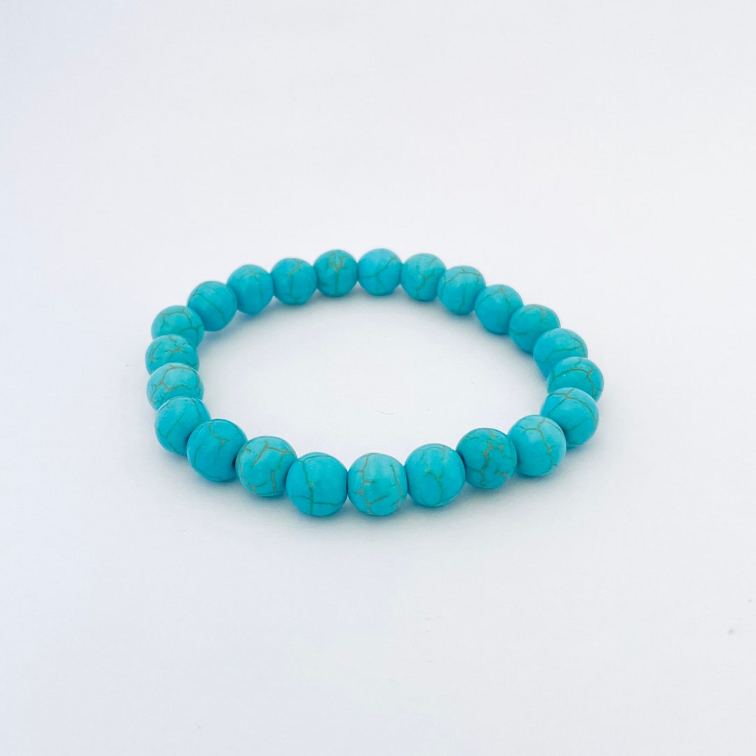 Handmade Turquoise Beaded Bracelet: Greek Gemstone Stackable Jewelry - Etsy