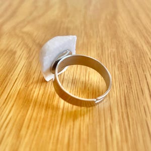 Raw Greek White Marble Ring With Natural Upolished Stone for Eco ...