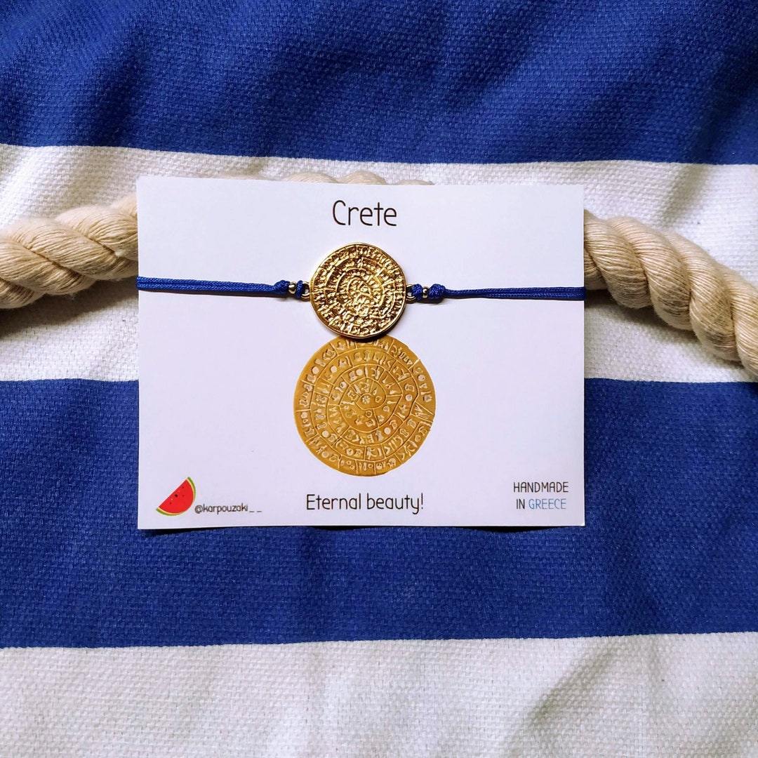 Greek Bracelet - Crete, Golden Phaistos Disk Bracelet, Ancient Greece ...