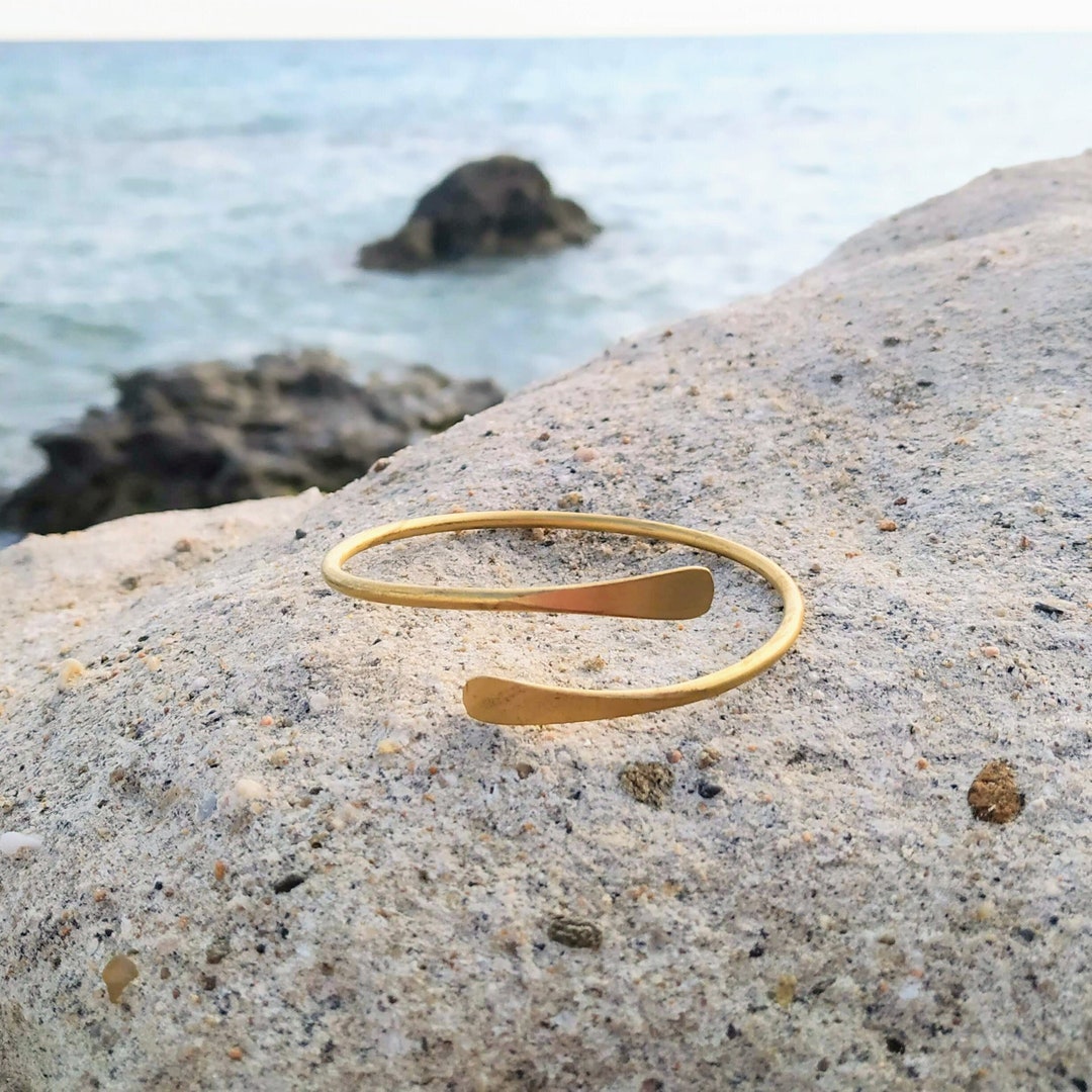 Bronze Forearm Wrap Bangle, Cross Over Adjustable Bangle, Bronze Wrap ...