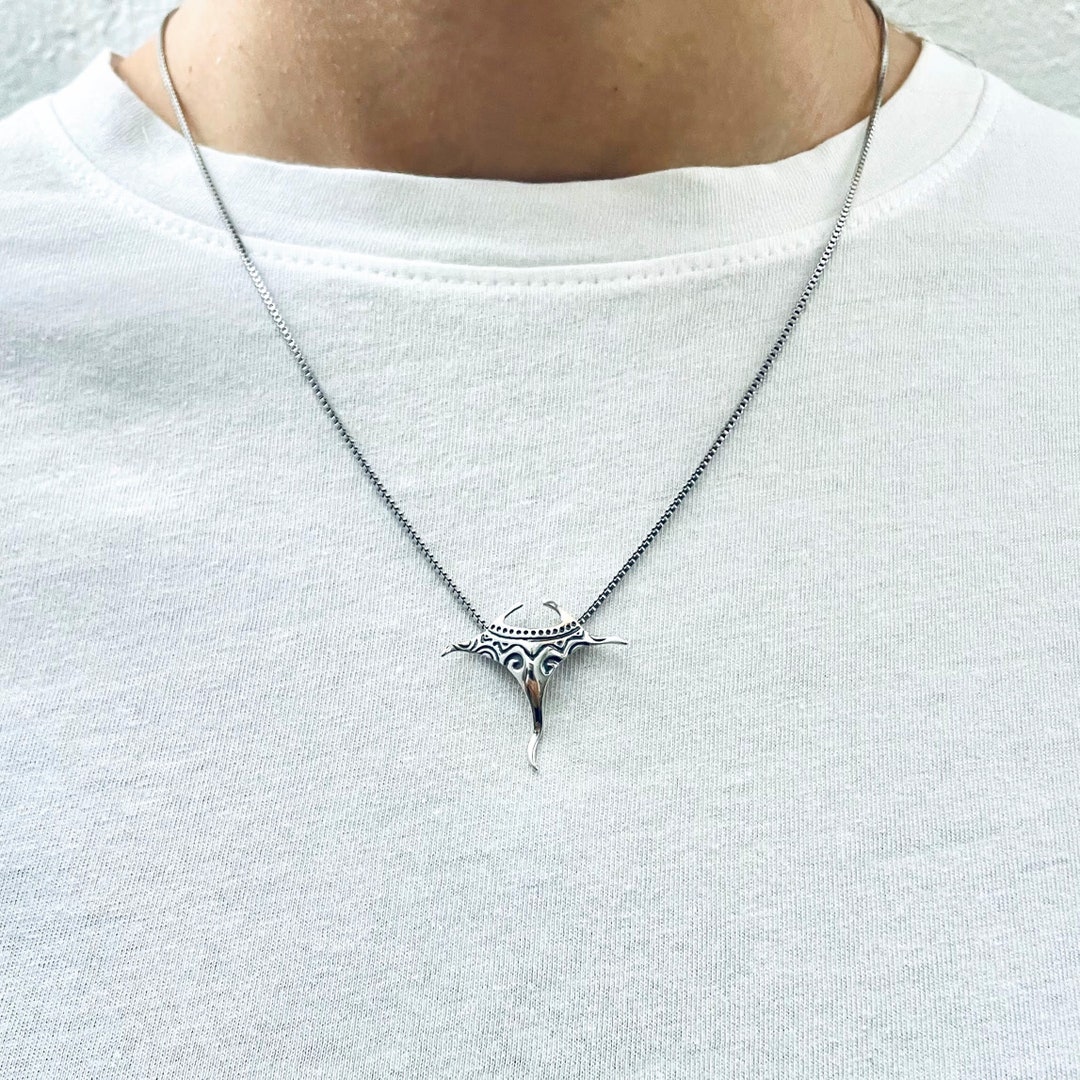 925 Sterling Silver Manta Ray Fish Necklace, Greek Goddess Nautical ...