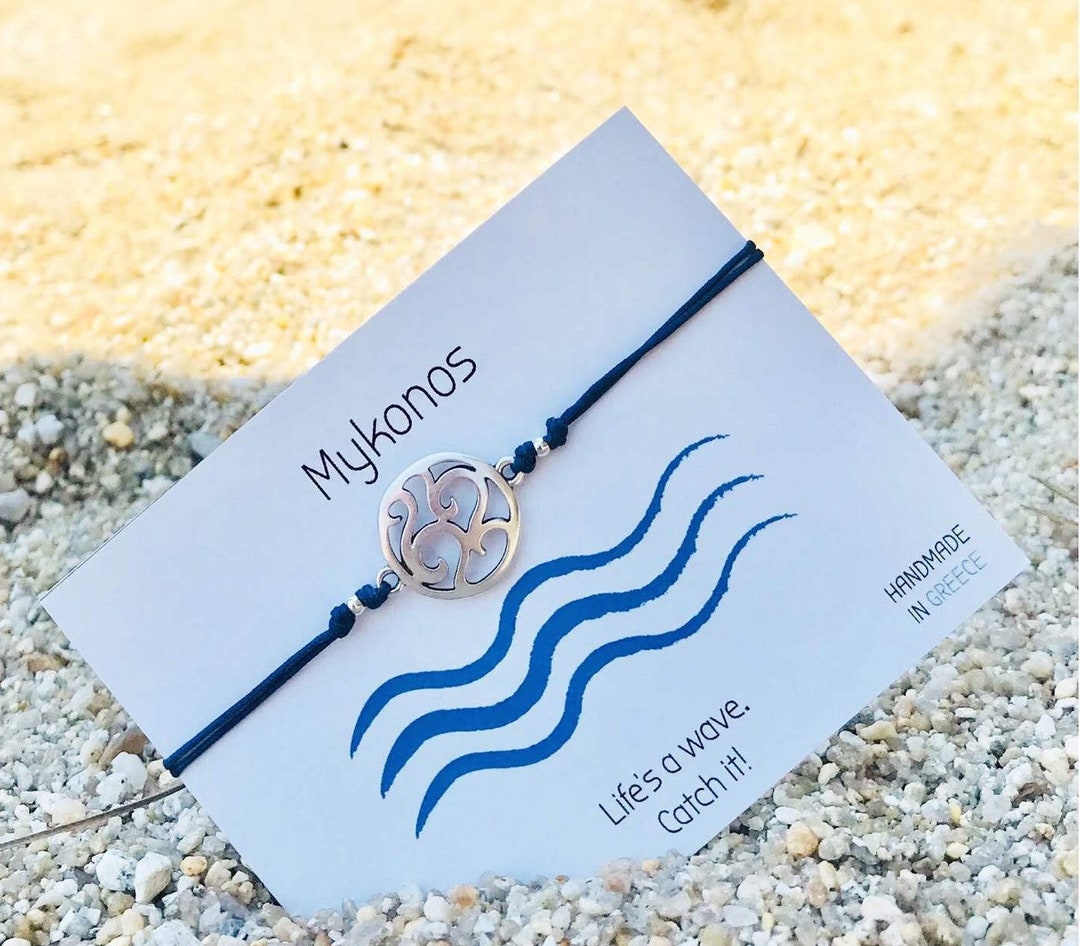 Greek Bracelet - Mykonos, Round Waves Bracelet, Circular Surfer ...