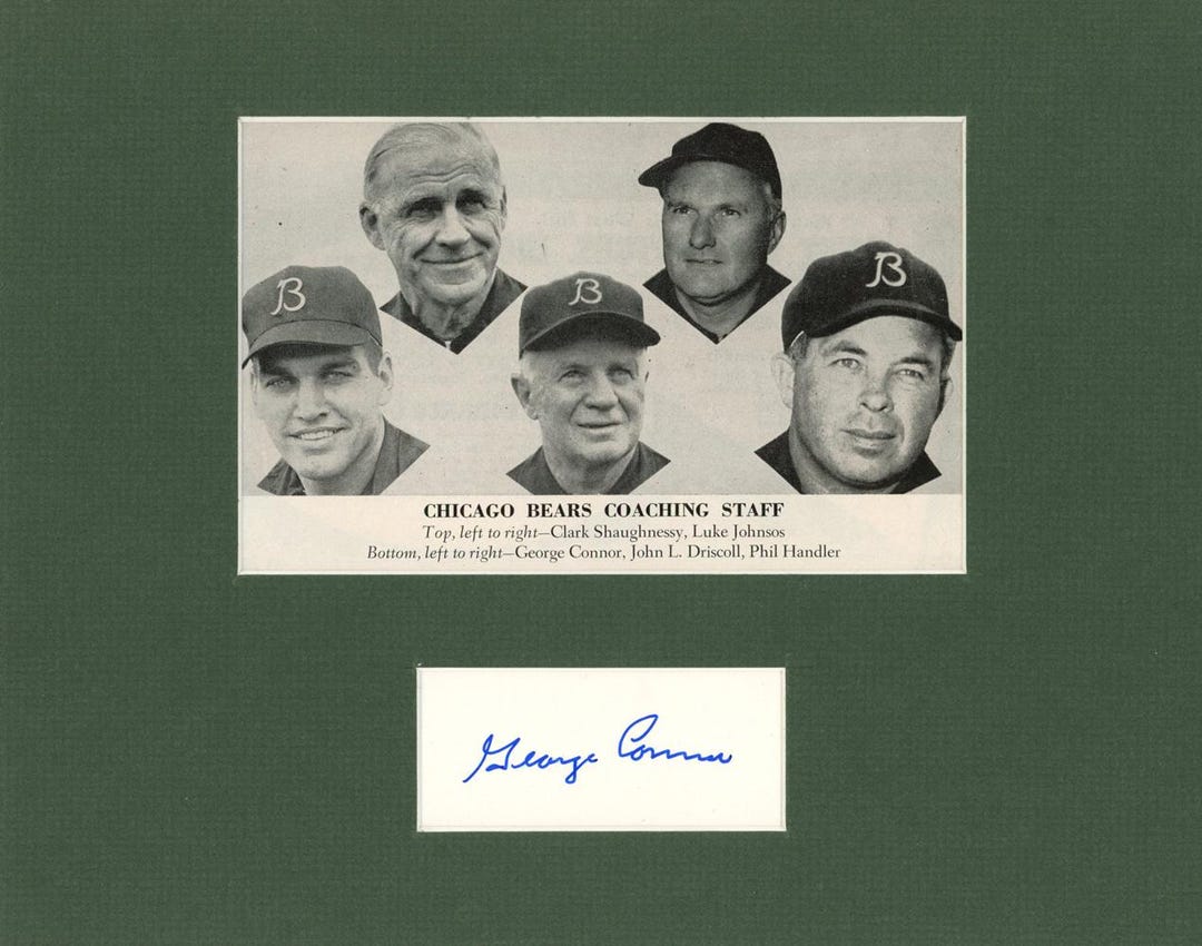 George Conner Signed Cut Matted With Goal Line Art Card Beckett 45021 ...