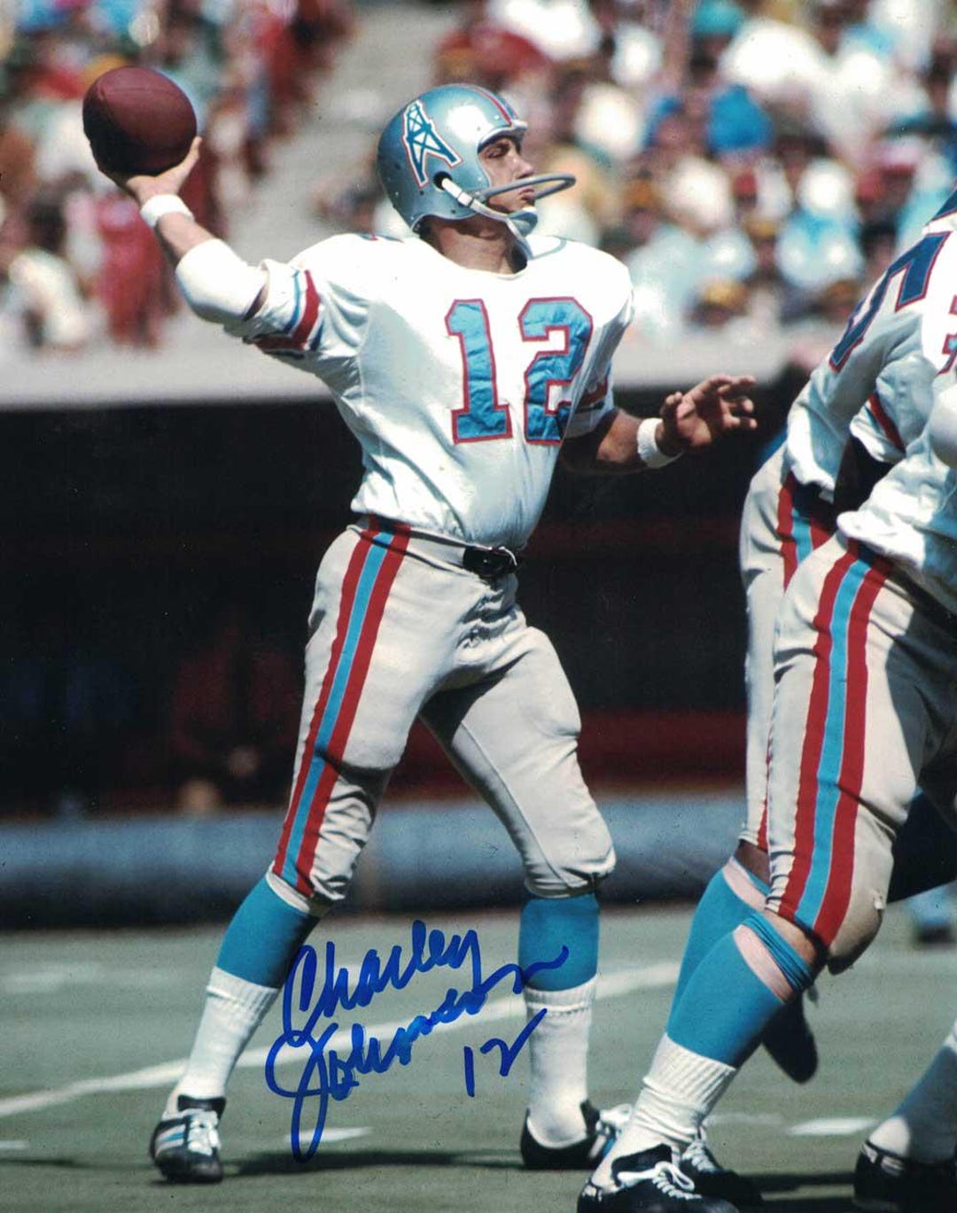 Charley Johnson Autographed/signed Houston Oilers 8x10 Photo - Etsy