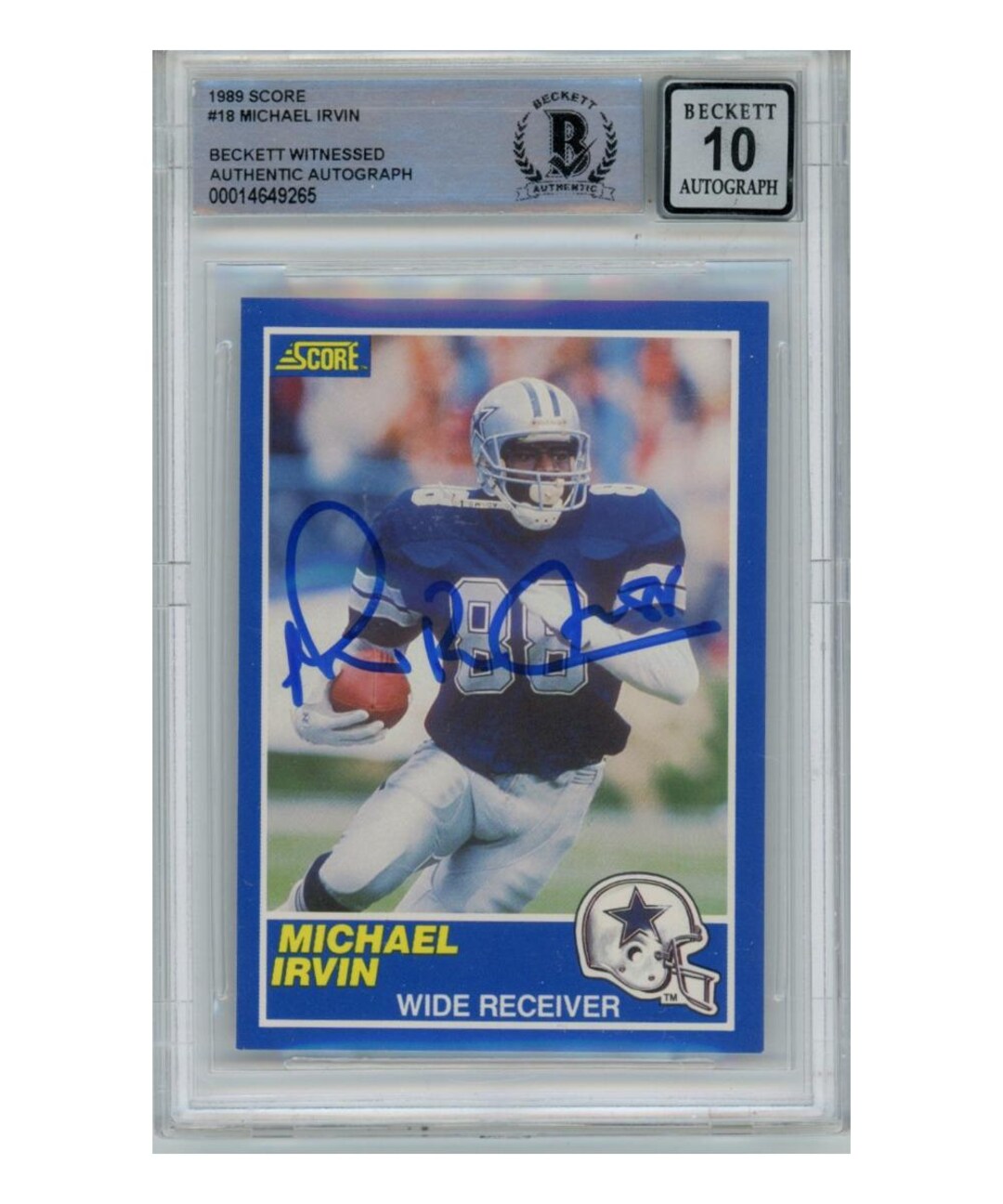 Michael Irvin Autographed/signed 1989 Score #18 Trading Card Beckett ...