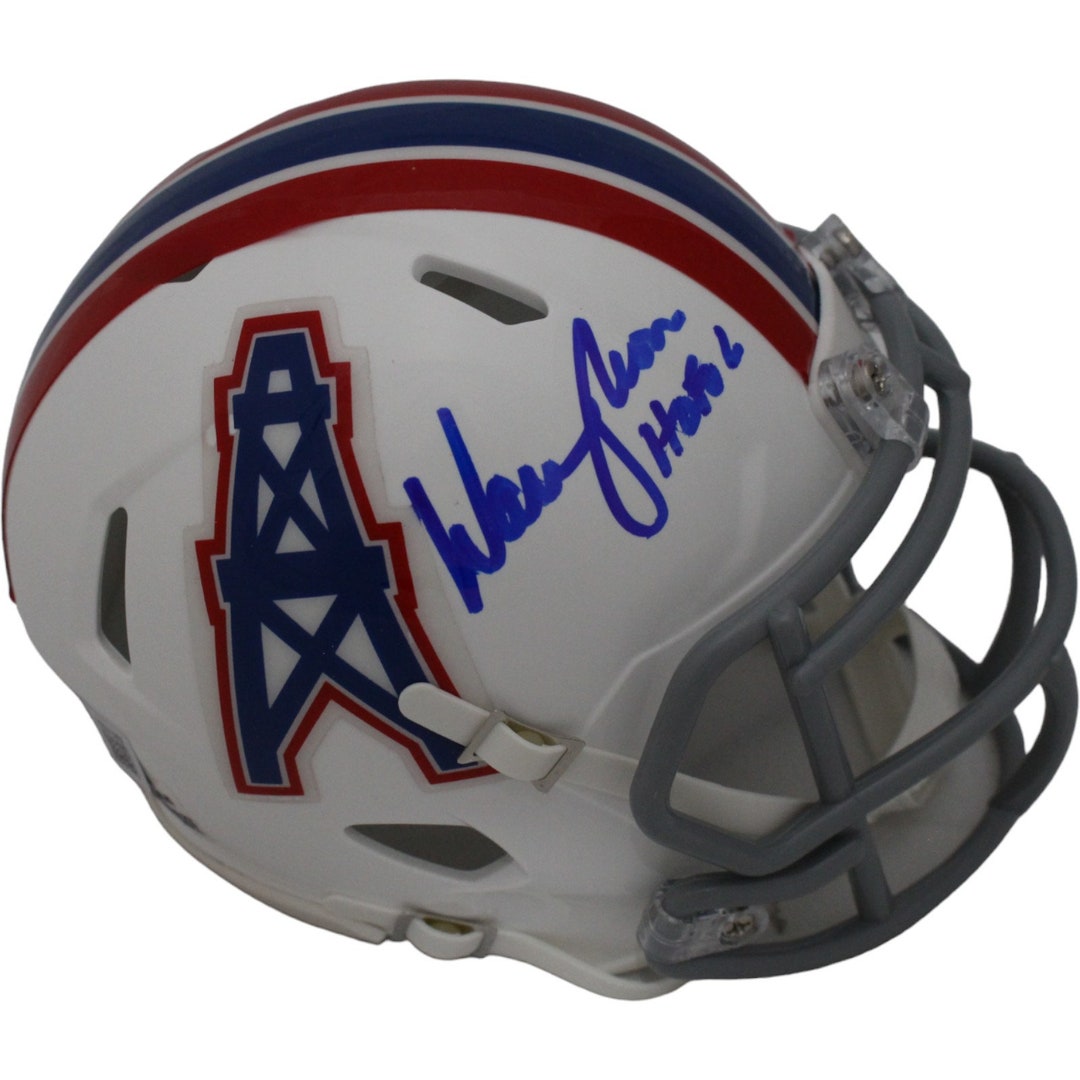 Warren Moon Signed Houston Oilers TB Mini Helmet HOF Beckett 44756 - Etsy