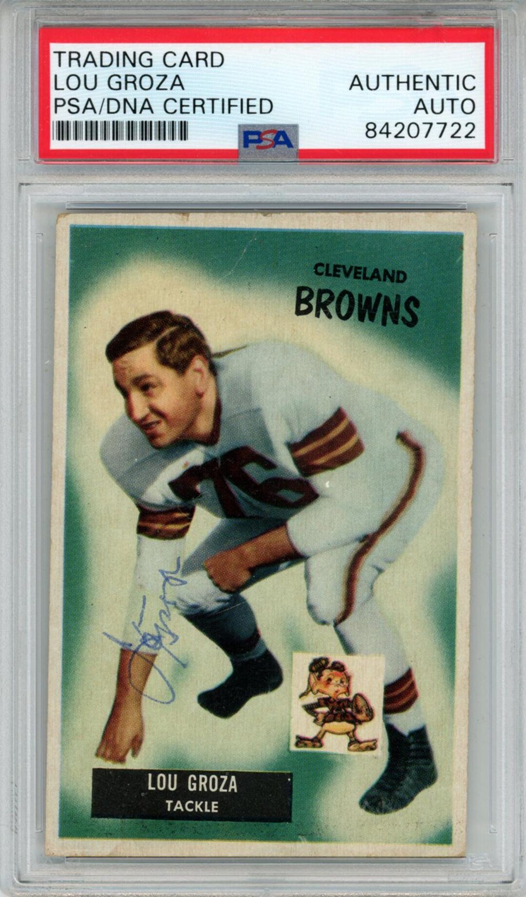 Lou Groza Autographed/signed 1955 Bowman #37 Trading Card PSA Slab - Etsy