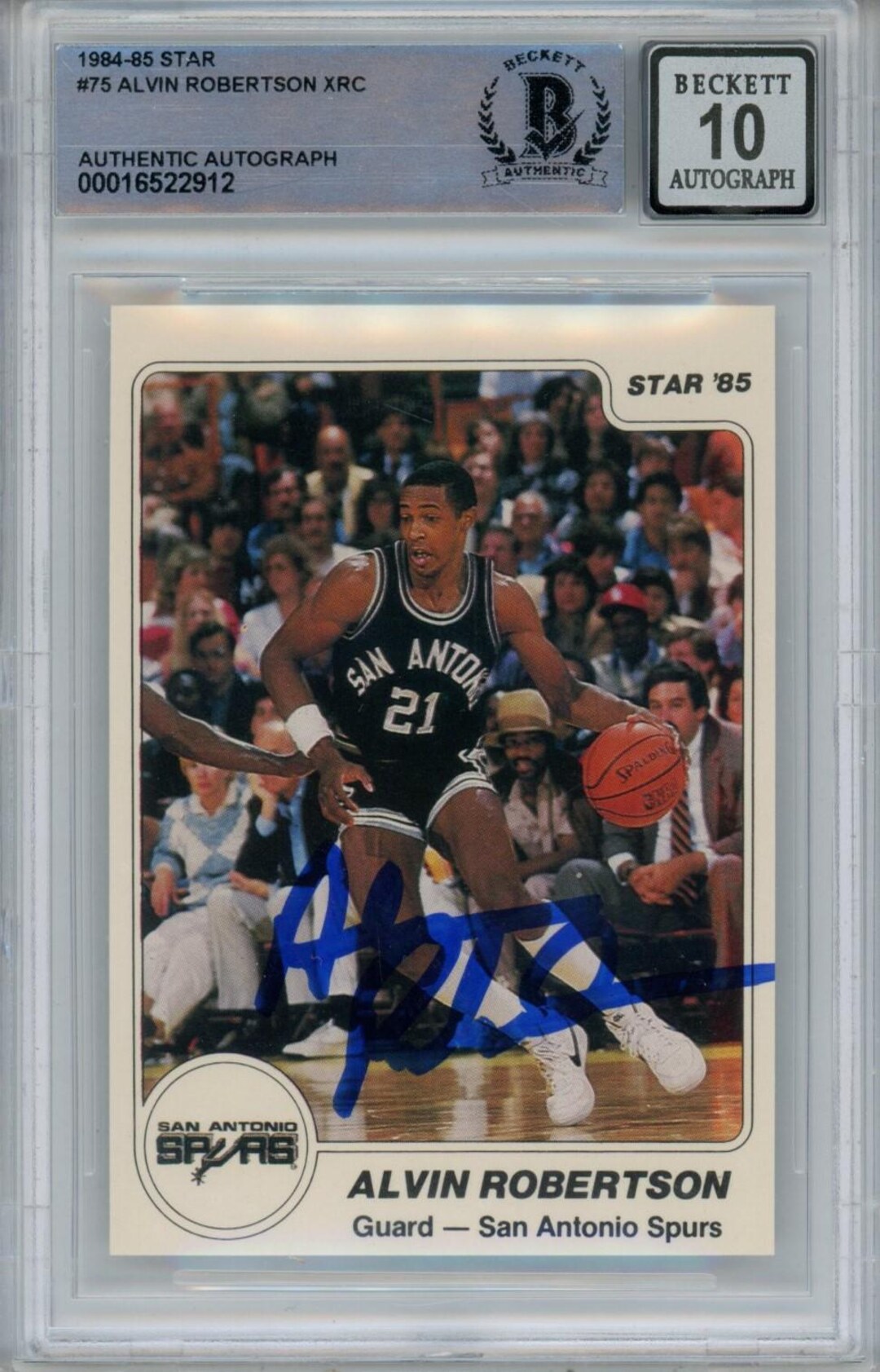 Alvin Robertson Autographed 1984-85 Star 75 Trading Card Beckett 47157 ...