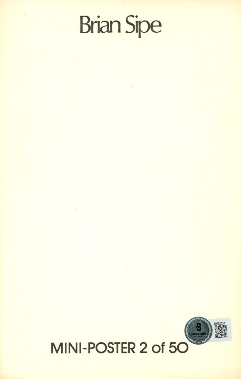 Brian Sipe Autographed Cleveland Browns Mini Poster 2/50 BAS 46150 - Etsy