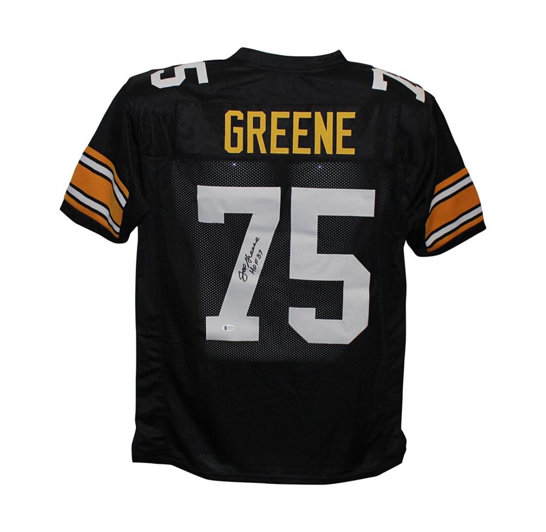 Joe Greene Autographed/signed Pro Style Black XL Jersey HOF BAS 31148 ...