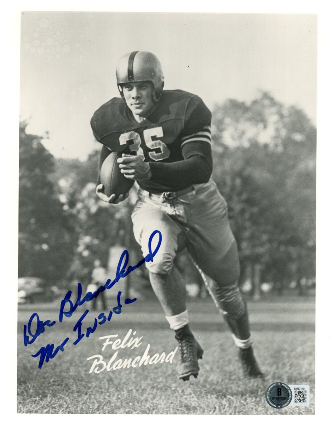 Doc Blanchard Signed Army Black Knights 8x10 Photo Mr Inside Beckett ...
