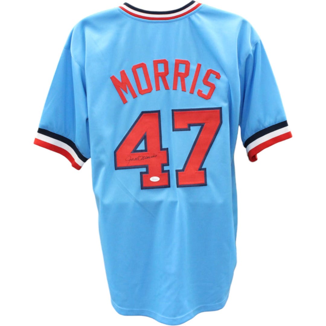 Jack Morris Autographed/signed Blue Pro Style Jersey JSA 45957 - Etsy