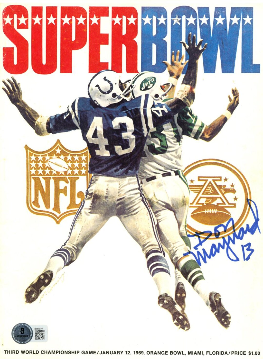 Don Maynard Autographed/signed New York Jets 8x10 Photo Beckett 47765 ...