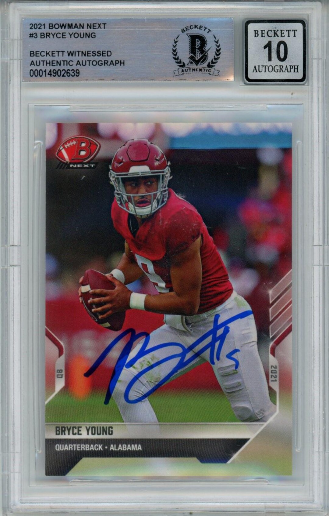 Bryce Young Autographed/signed 2021 Bowman #3 Beckett Auto 10 - Etsy