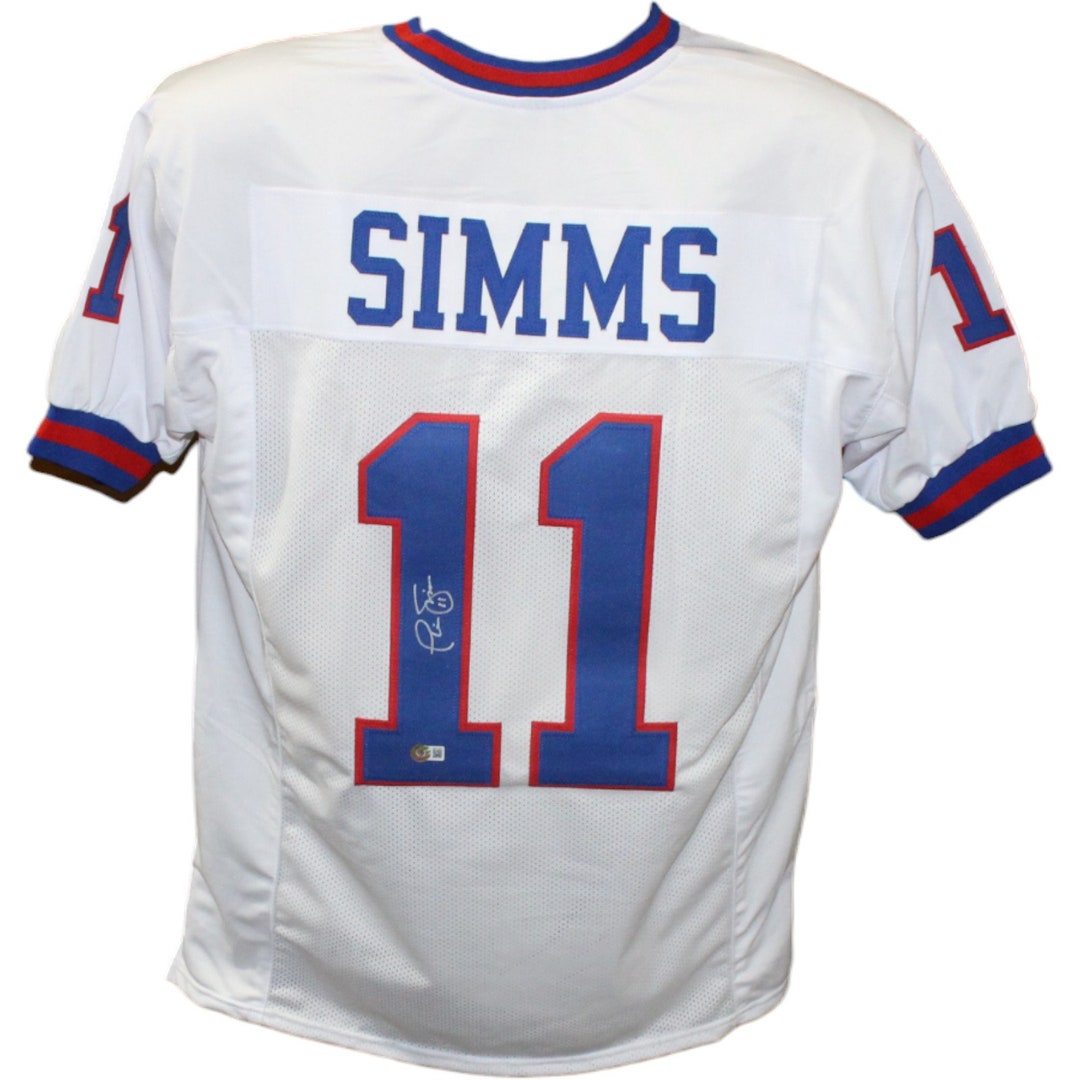 Phil Simms Autographed/signed Pro Style Jersey White Beckett 43239 - Etsy