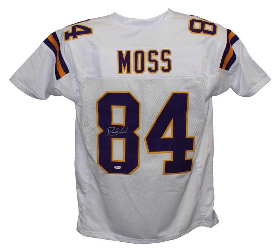 Randy Moss Autographed/signed Pro Style White XL Jersey BAS - Etsy