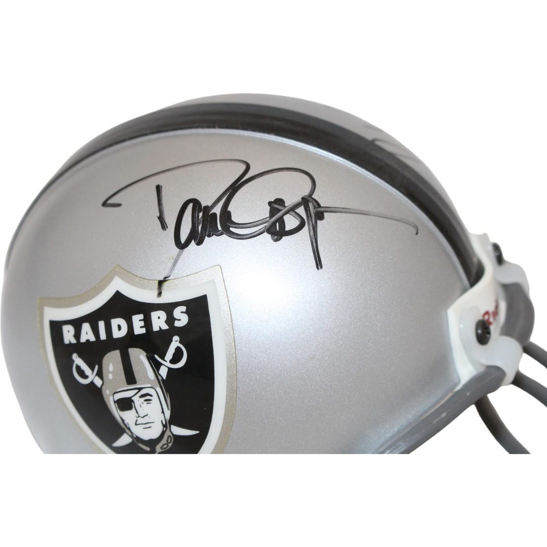 Dave Casper & Bob Golic Signed Raiders VSR4 Replica Mini Helmet BAS ...