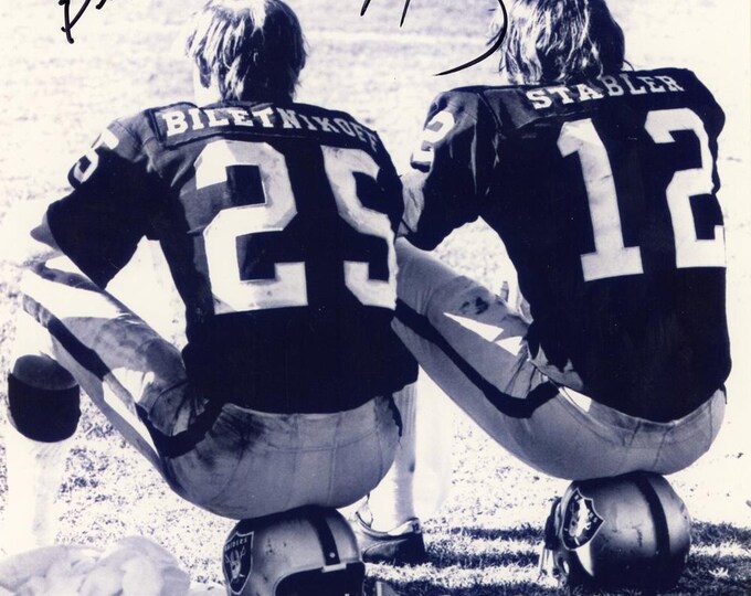 Ken Stabler & Fred Biletnikoff Signed Oakland Raiders 8x10 Photo ...